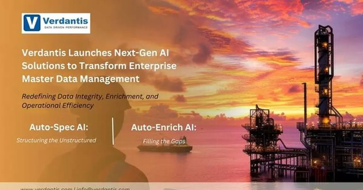 Verdantis Launches Next-Gen AI Solutions to Transform Enterprise Master Data Management