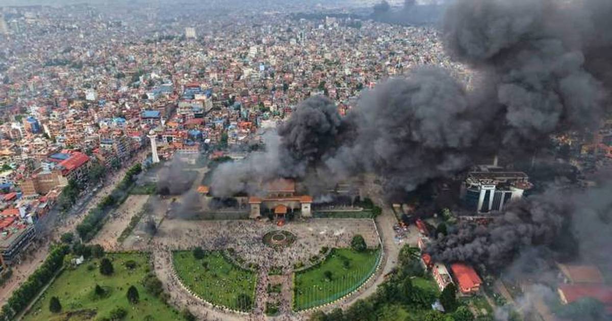 Photos show violent protests in Nepal, with government buildings set on ...