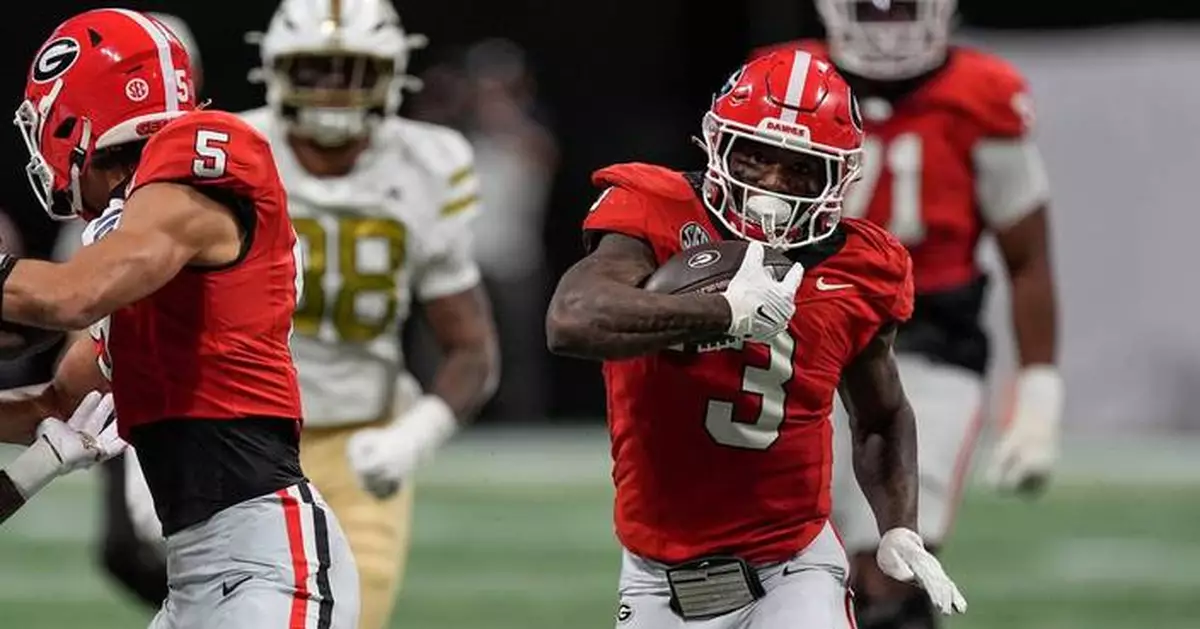 No. 4 Georgia holds off No. 23 Georgia Tech 16-9 for 8th straight win ...