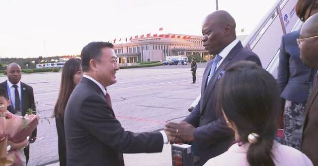 Gabon's transitional president arrives in Beijing
