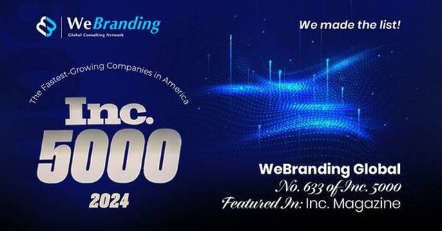 WeBranding Global Ranks No. 633 on the 2024 Inc. 5000