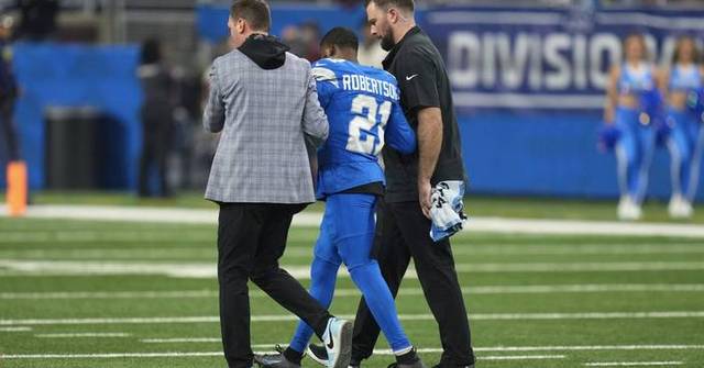 Lions cornerback Amik Robertson broke his arm in loss to Commanders in ...