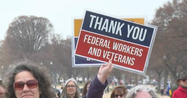 Veterans rally in Washington DC to protest federal job cuts