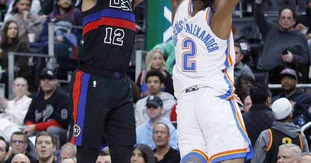 Shai Gilgeous-Alexander scores 48 points and Thunder hold off Pistons 113-107