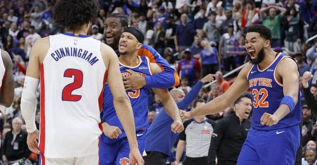 Brunson scores 32, Towns adds 27, Knicks beat Pistons as Game 4 ends with missed foul call