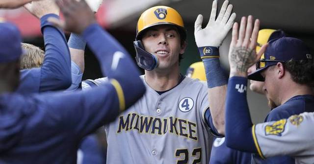 Bruised hand? No problem as NL Player of the Week Christian Yelich and ...