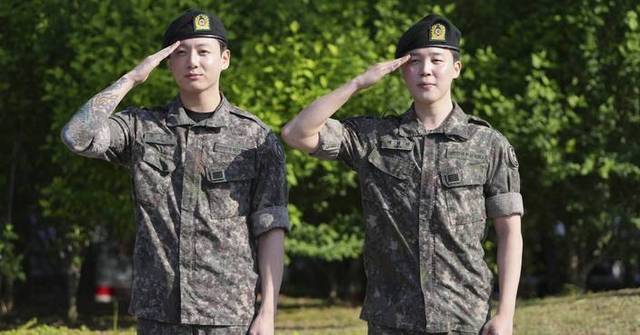 Fans greet K-pop stars Jimin and Jung Kook of BTS discharged from ...
