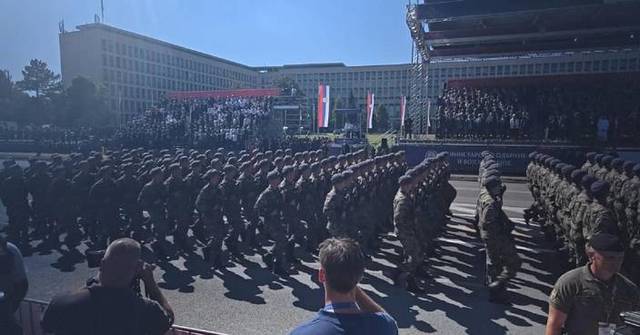 Serbia holds military parade, underscoring spirit of national unity