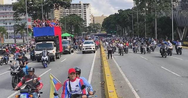 Bus, taxi, motorcycle drivers rally with vehicles in Caracas to demand ...