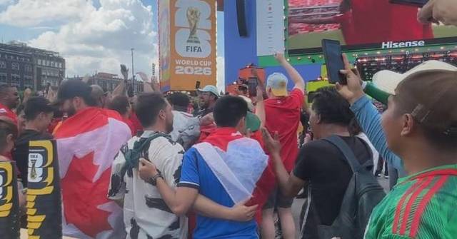 Mexico City's Zocalo Square transforms in to huge football party for ...