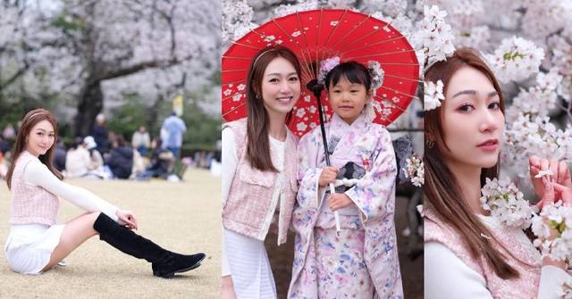 黃嘉雯遊日觀光巧遇櫻花盛放 Carmaney自覺幸運晒長腿留倩影