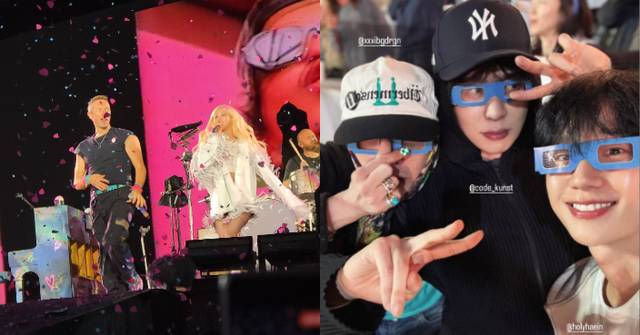 Rosé現身Coldplay首爾演唱會合唱《APT.》 GD丁海寅台下打卡撐場