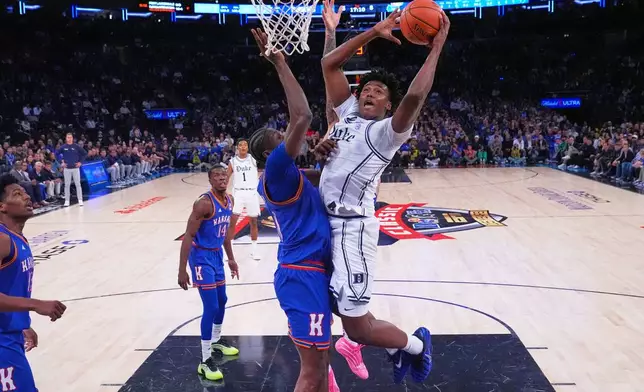 Cameron Boozer scores 18 points as No. 5 Duke outlasts No. 24 Kansas 78-66